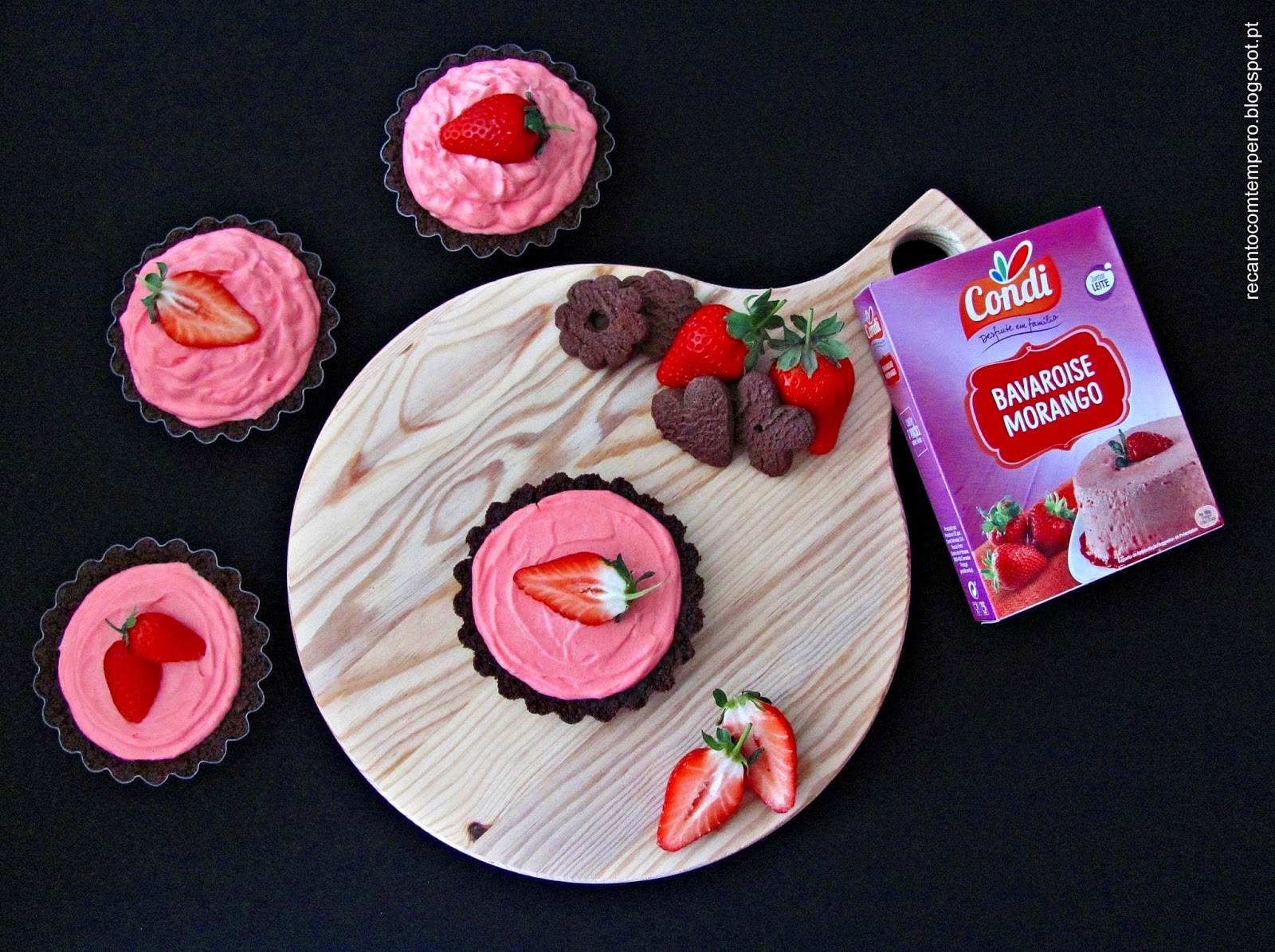 Tarteletes de bavaroise de morango