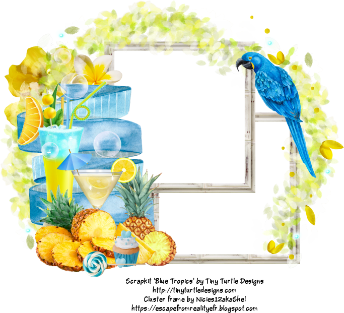 Escape From Reality Blog: FTU Cluster Frames 'Blue Tropics' TTD by Shel