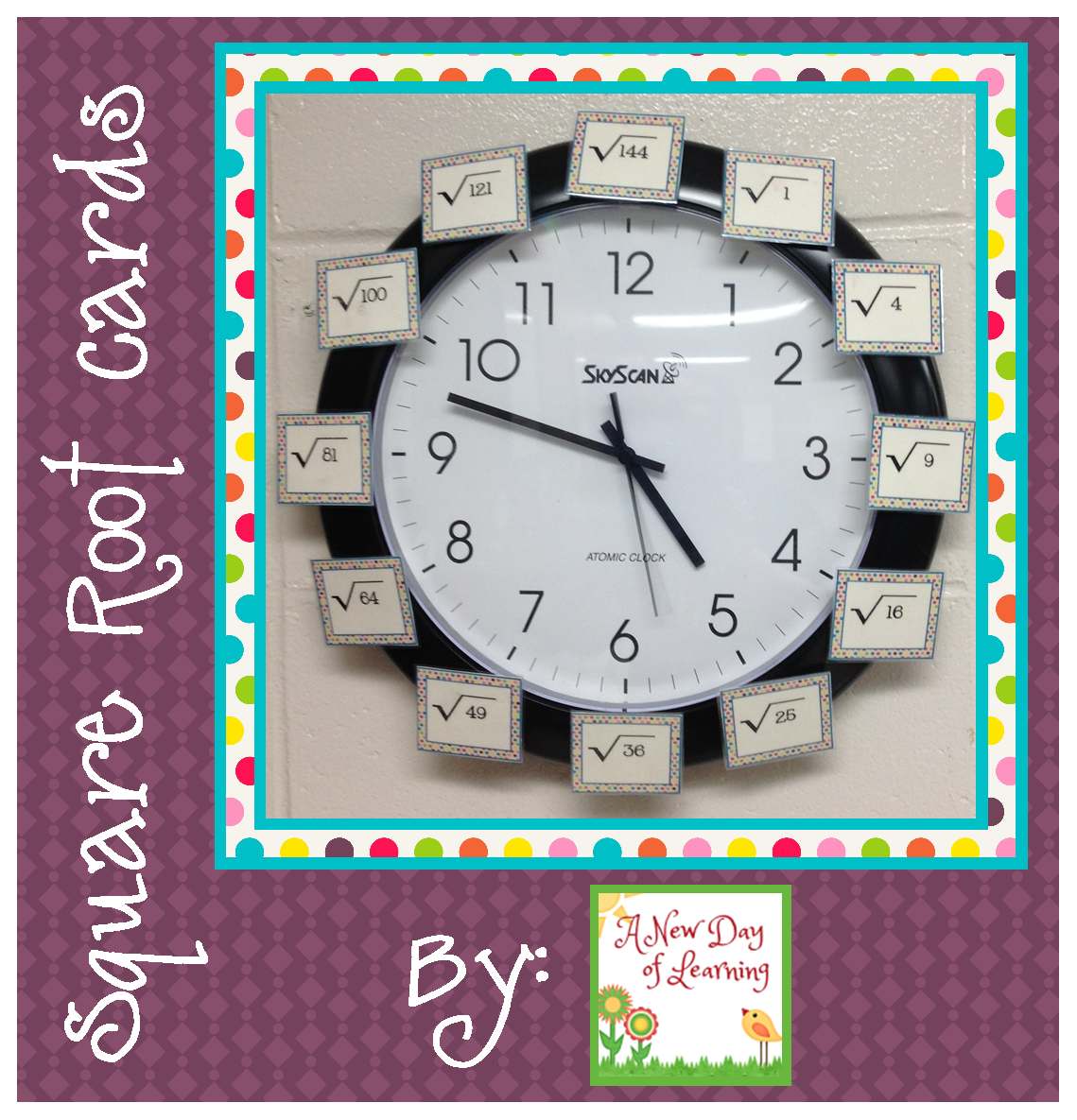 A New Day of Learning: Square Root Clock Cards