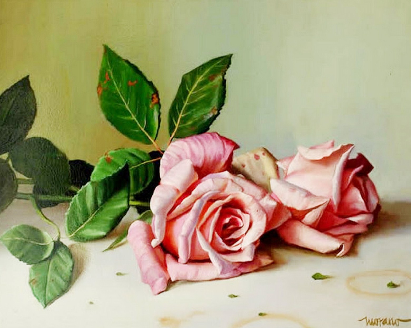 Imagenes de rosas pintadas al oleo - Imagui