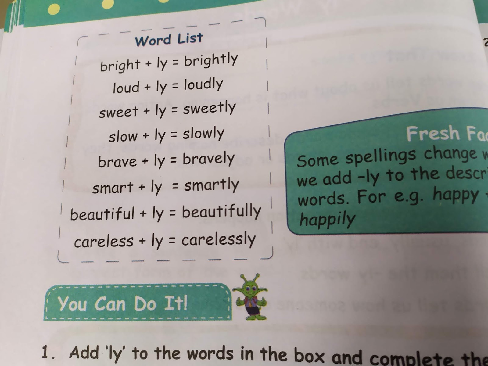 Eng- -Grammar -" Ly" words (Gallop to Grammar and work book work )