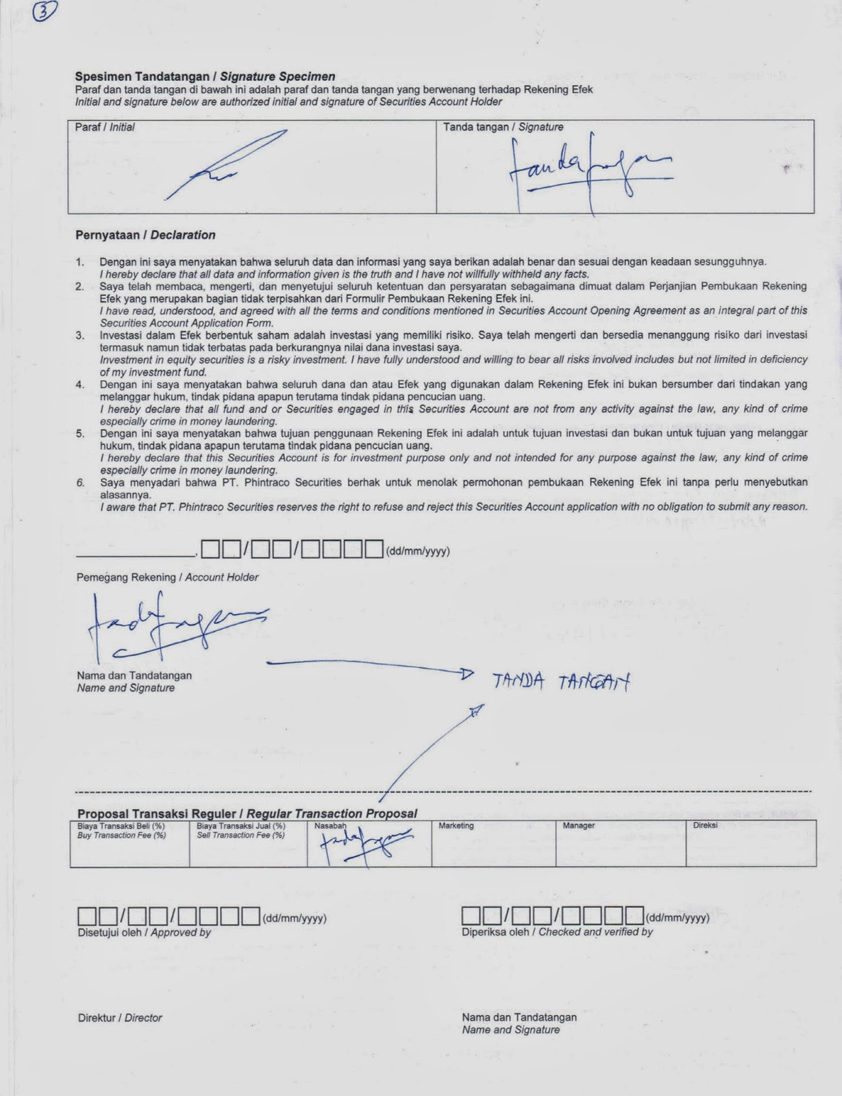 SAHAMKU: CONTOH PENGISIAN APLIKASI