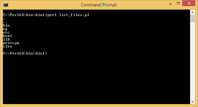 List all files in a directory using Perl ~ Hub Of Geekz