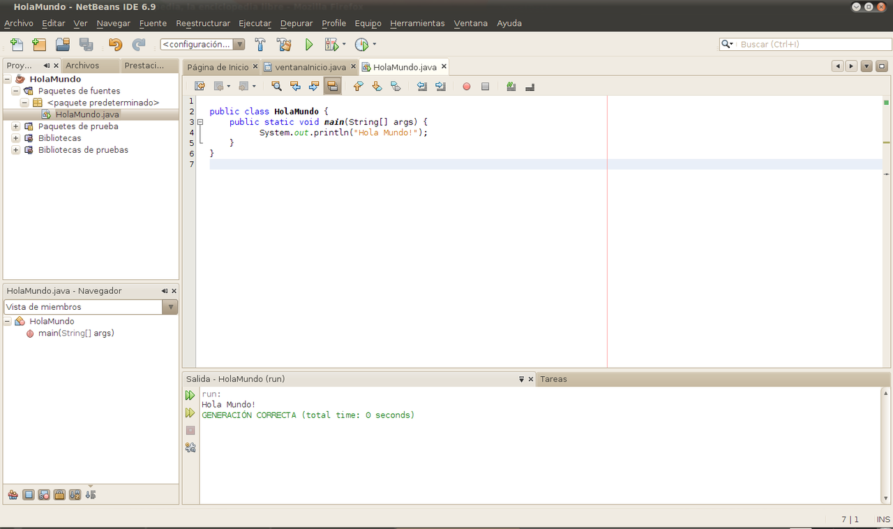 Programación orientada a objetos C:: NETBEANS PANTALLA DE TRABAJO