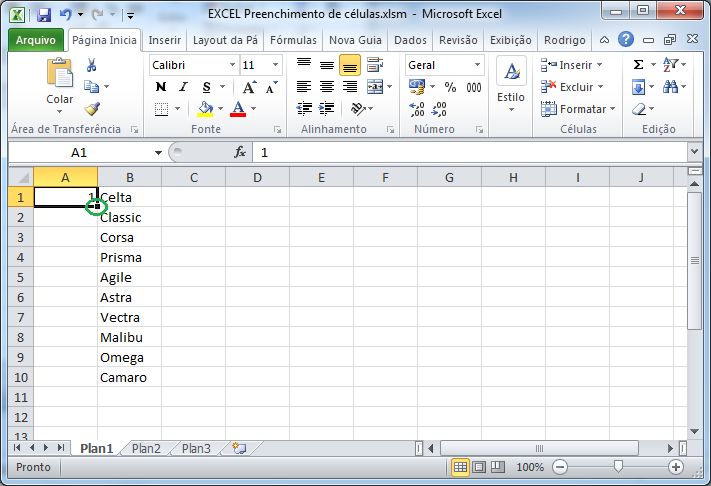 Dicas de Excel e VBA: EXCEL: Preenchimento de células