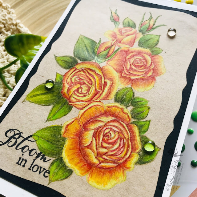 Paperie Expressions: Pencil colored Roses Card
