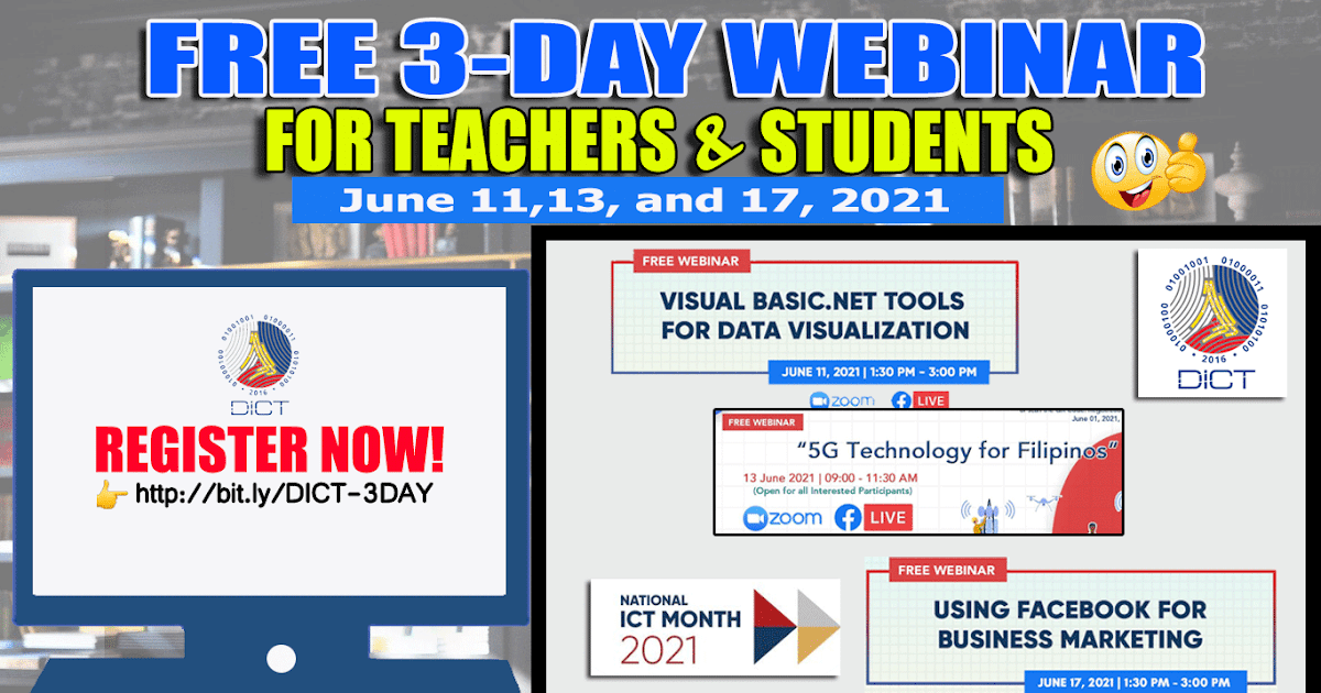 FREE 3-DAY Training/ Webinar for Everyone from DICT on June 11, 13 and ...