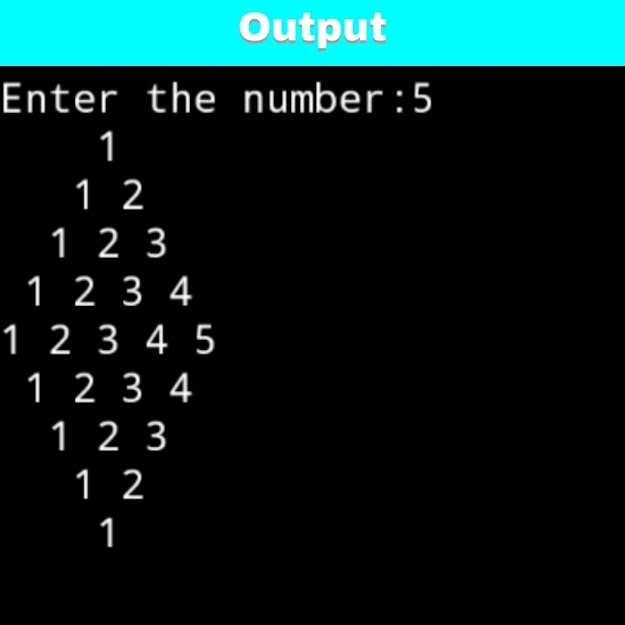 C Program To Print Diamond Number Pattern Codeforhunger C Program To Print Diamond Number Pattern Codeforhunger