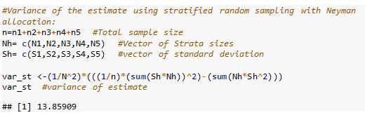 Stratified Sampling - Neyman Allocation