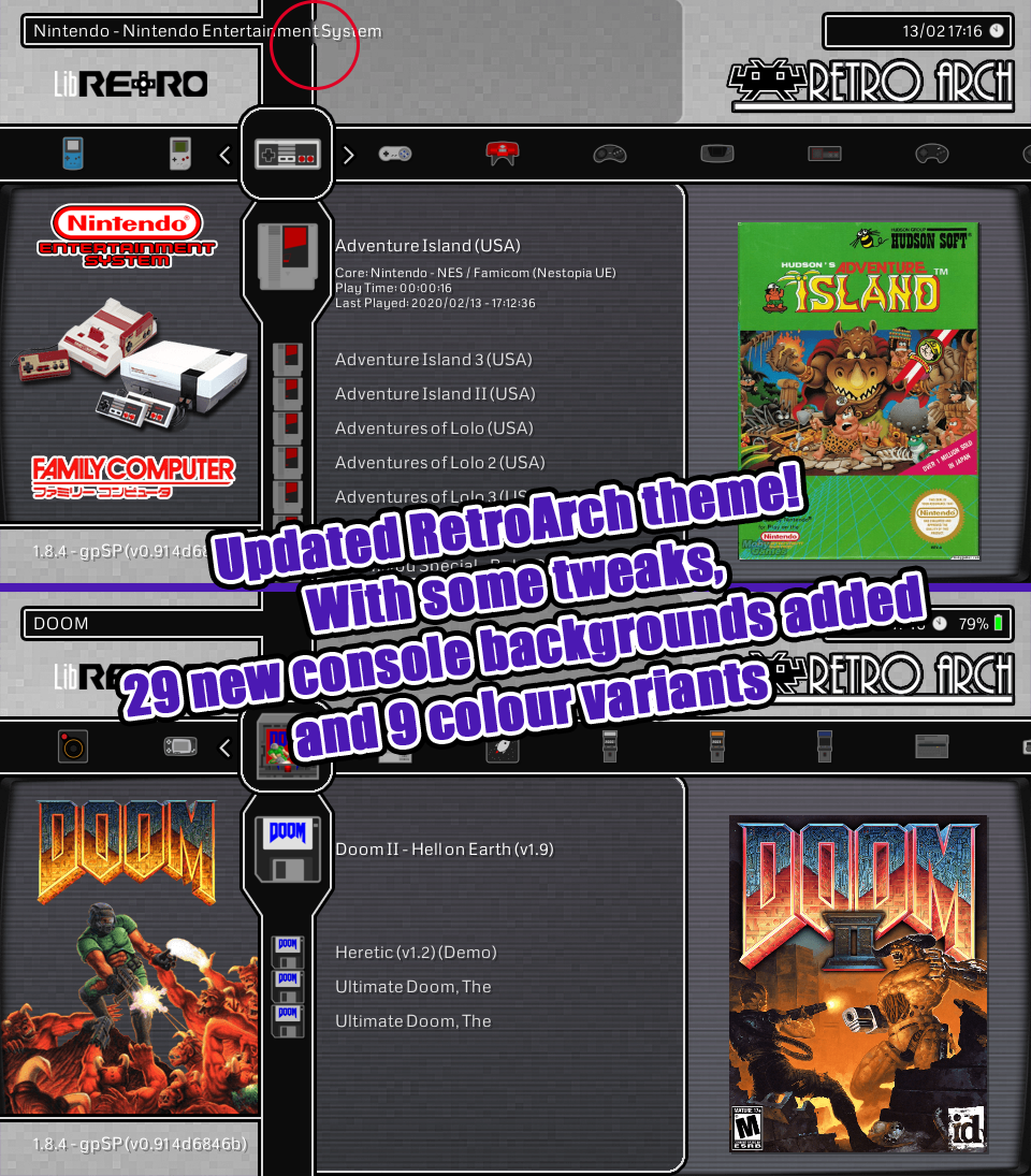 RetroArch xmb用カスタムテーマ集