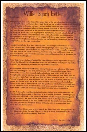 The Willie Lynch Letters ~ Thankyou Letter