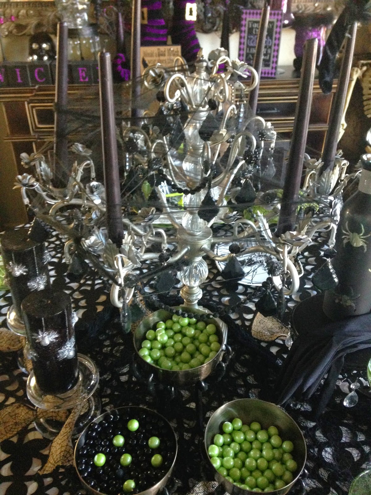 Spiders Under Glass Table - Purple Chocolat Home