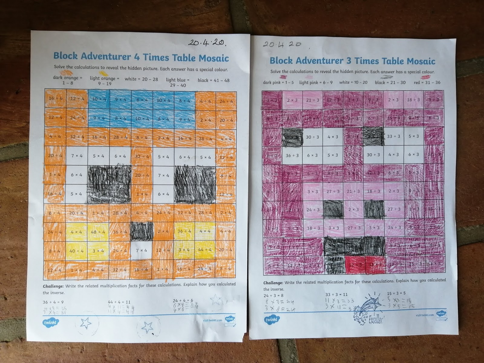 Minecraft Times Table Colouring minecraft-times-table-colouring