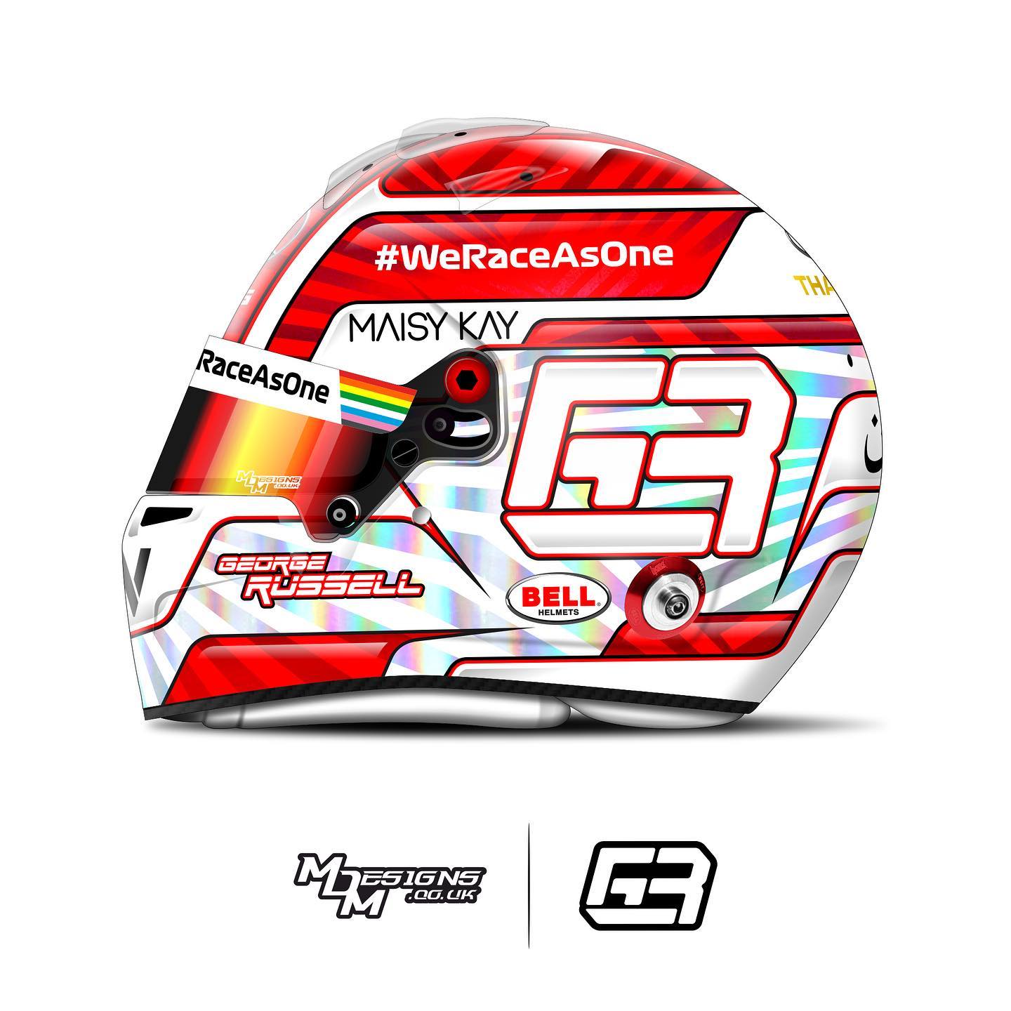 Racing Helmets Garage: Bell HP77 G.Russell Bahrain 2020 by MDM Designs ...