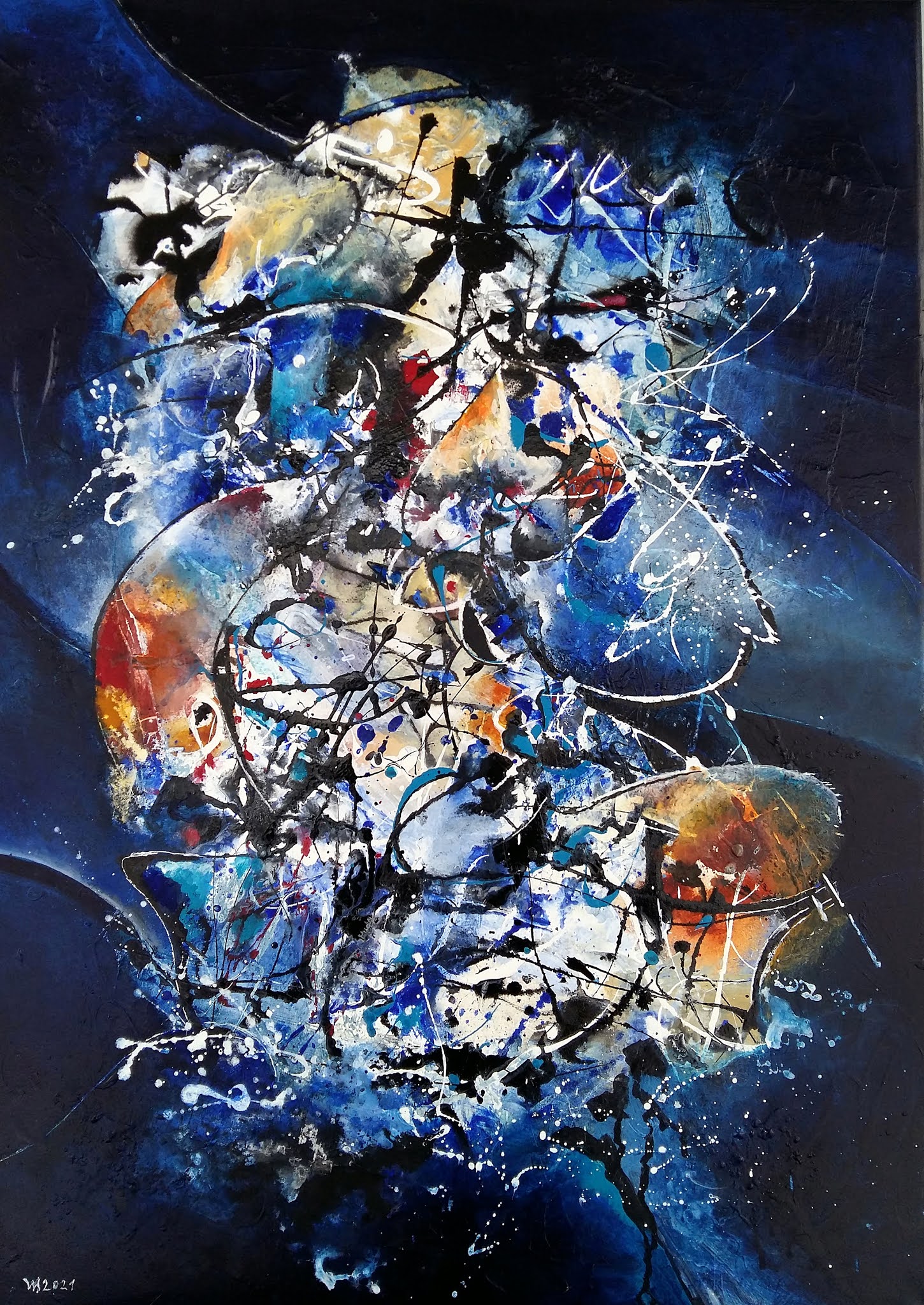 Acrylic, mixed media and digital paintings: new drip paintings