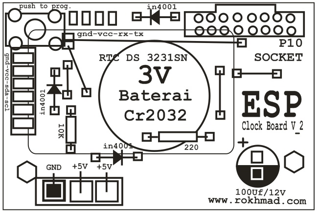 Membuat PCB mini Jam Sholat Digital P10 dengan modul ESP 8266 12-F ...
