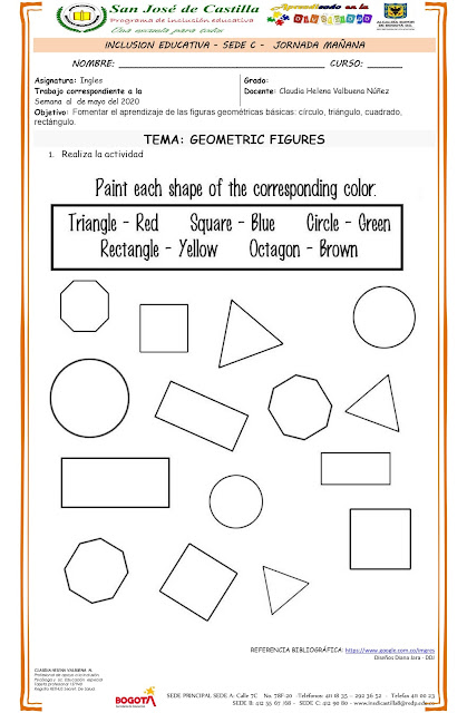 TALLER - figuras geométricas INGLES