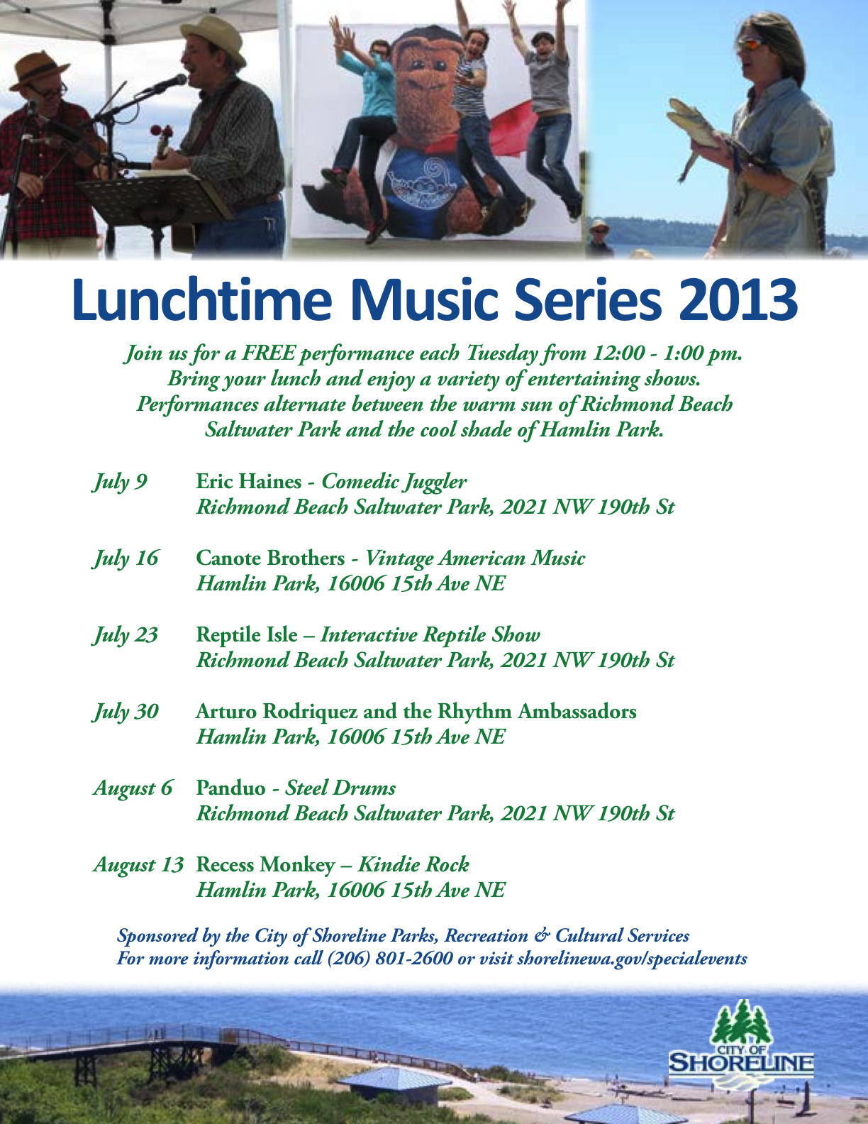 Shoreline Area News: Lunchtime, family-friendly concerts in the parks ...