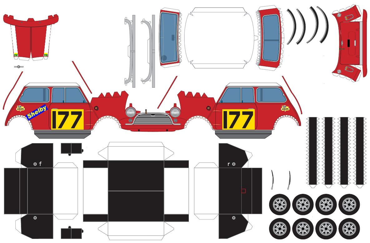 SP. Papel Modelismo: PaperCraft - Austin Mini Cooper #177