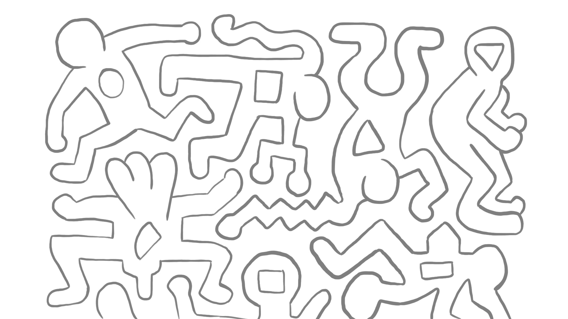 Adding colour to the Keith Haring mural animation...