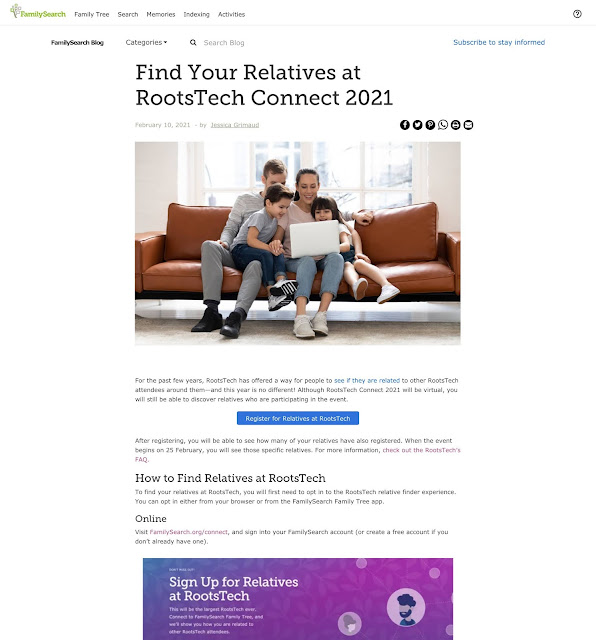 Genealogy's Star: Find Your Relatives at RootsTech Connect 2021