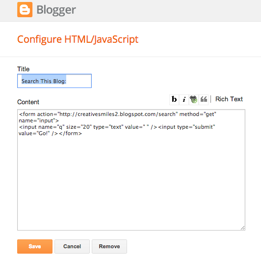 Creative Smiles - my little crafting world: Fixing the SEARCH THIS BLOG ...