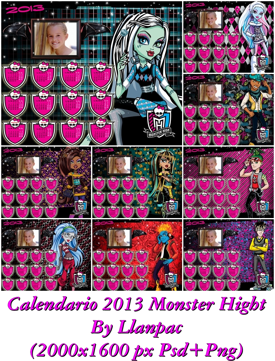 Calendario monster high 2013 para imprimir - Imagui