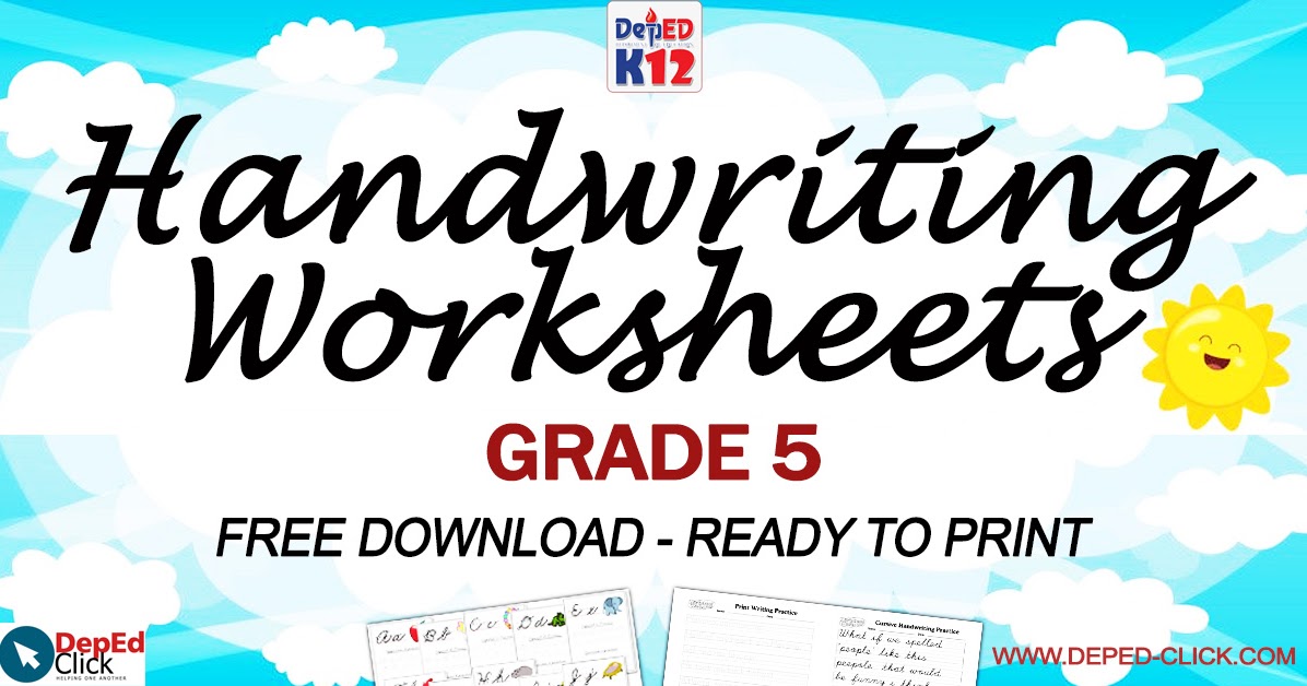 HANDWRITING WORKSHEETS for GRADE 5 (Free Download) - DepEd Click