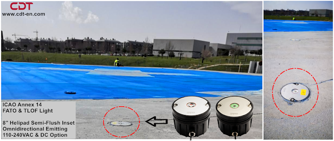 8'' Helipad Semi-Flush Inset Omnidirectional TLOF/FATO Perimeter Light ...