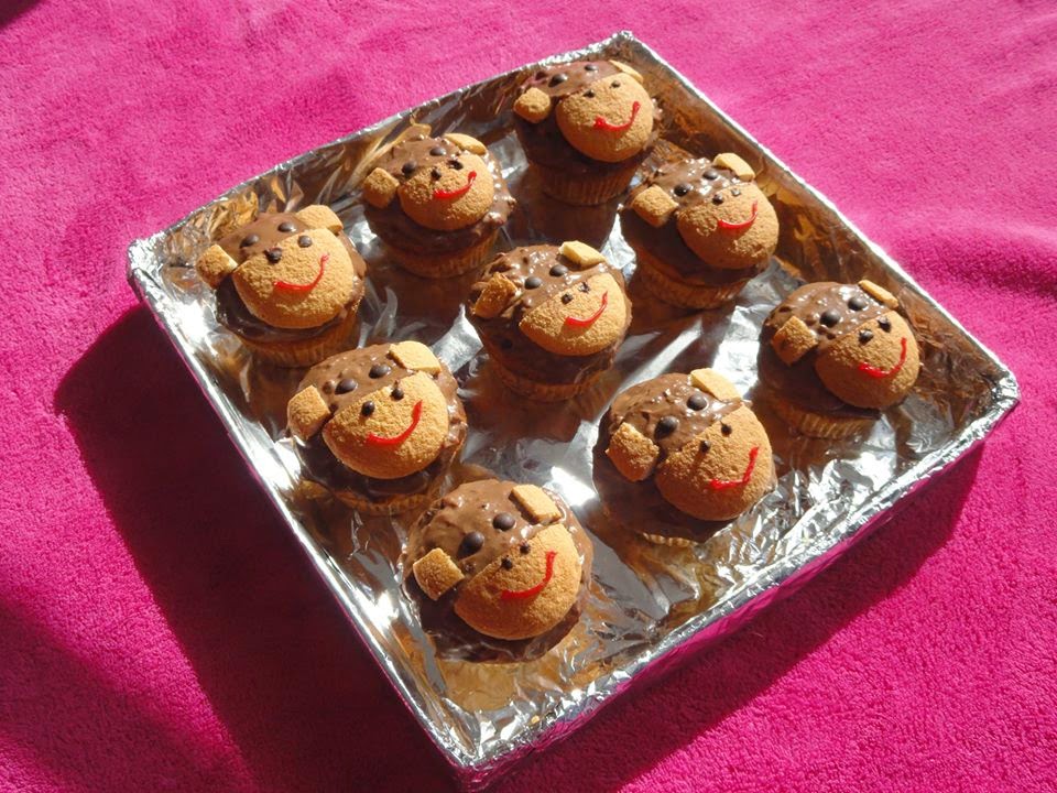 Farbenfrohe Kinkerlitzchen: Affen Muffins für den Kinderfasching