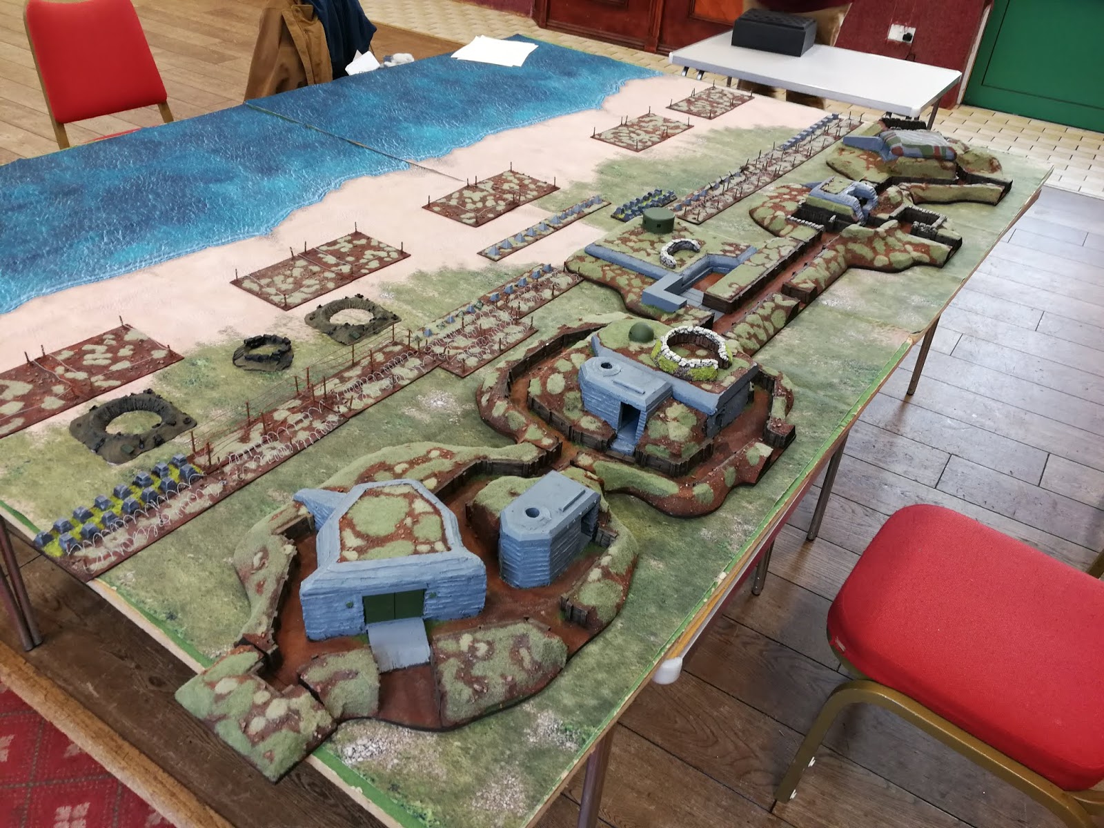 Normandy Beach table layout for Bolt Action