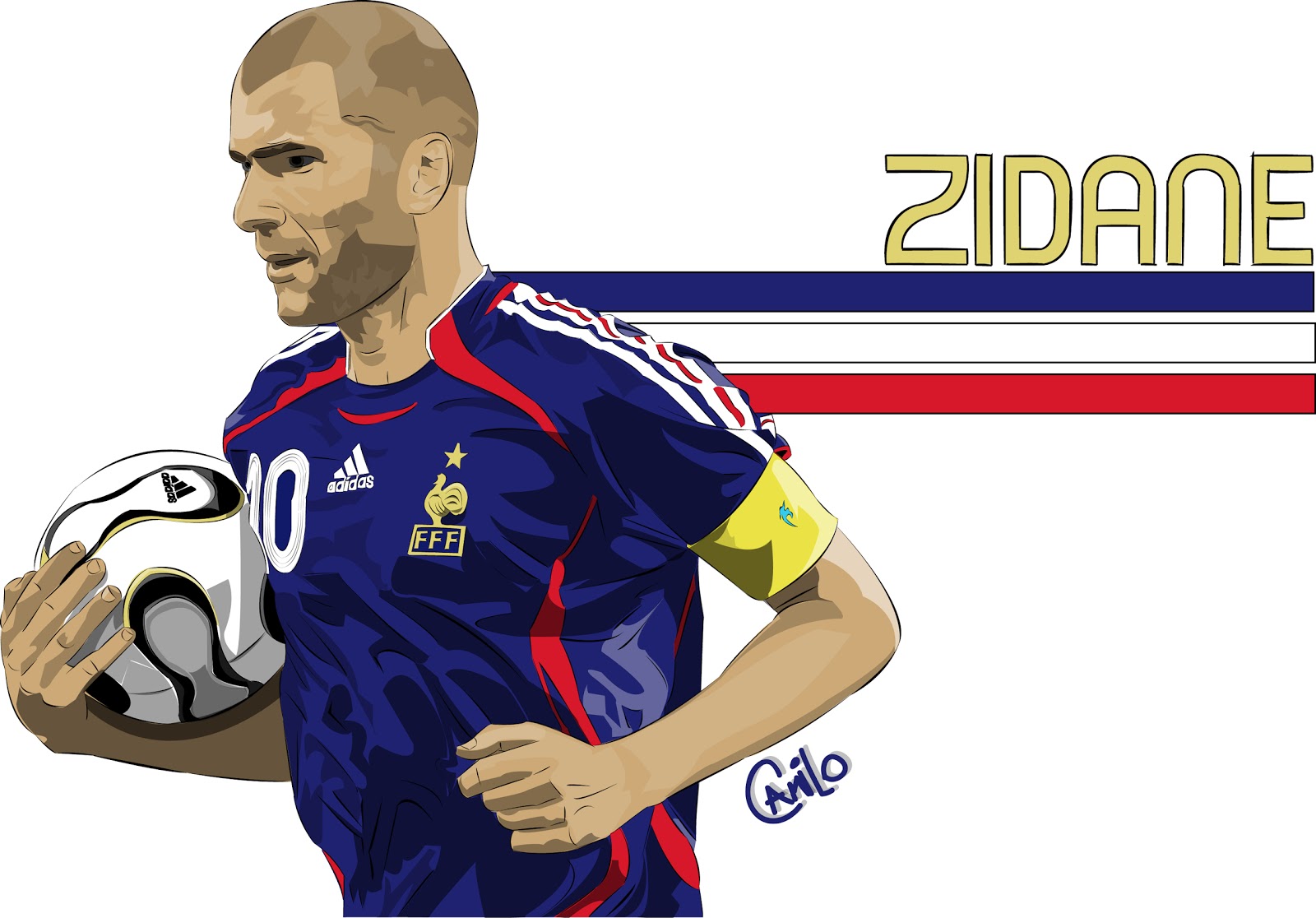 Cartoon Picture of Zinedine Zidane