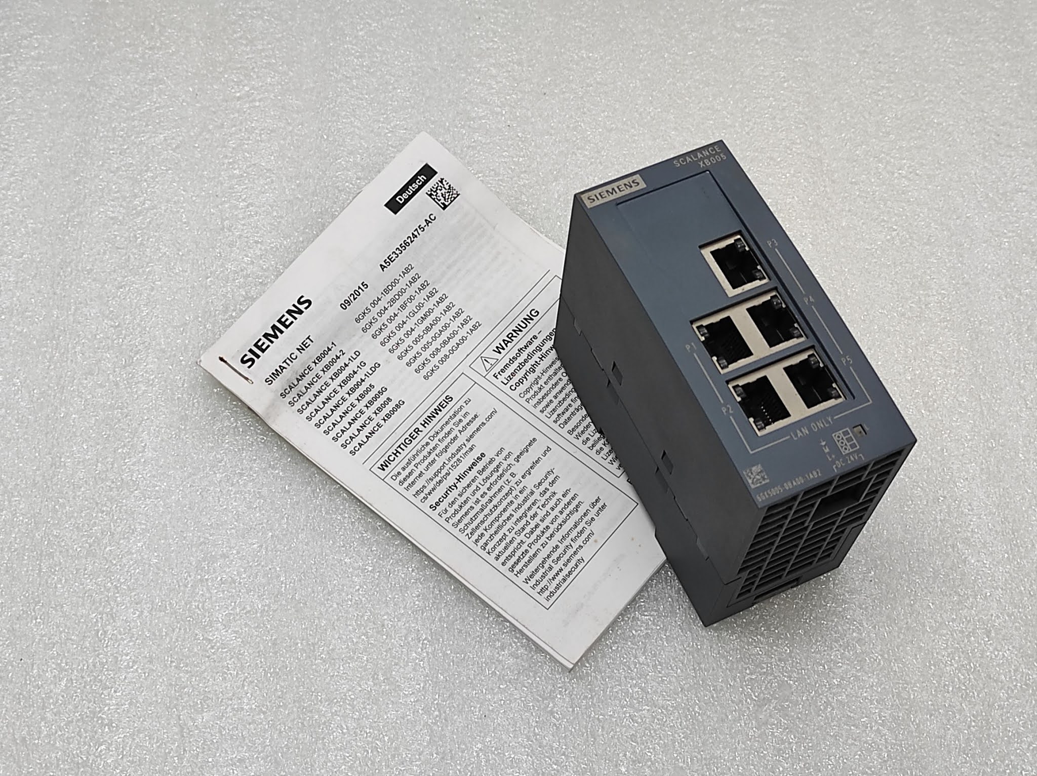 SIEMENS SCALANCE XB005 ETHERNET SWITCH MODULE 6GK5005-0BA00-1AB2