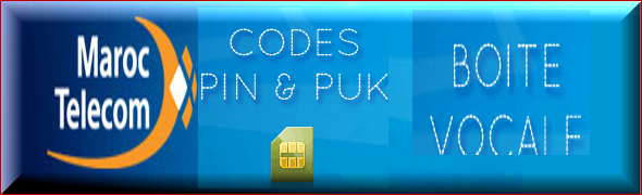 pc - internet: code pin & puk pour MaroC TeleCOm *Méditel *inwi