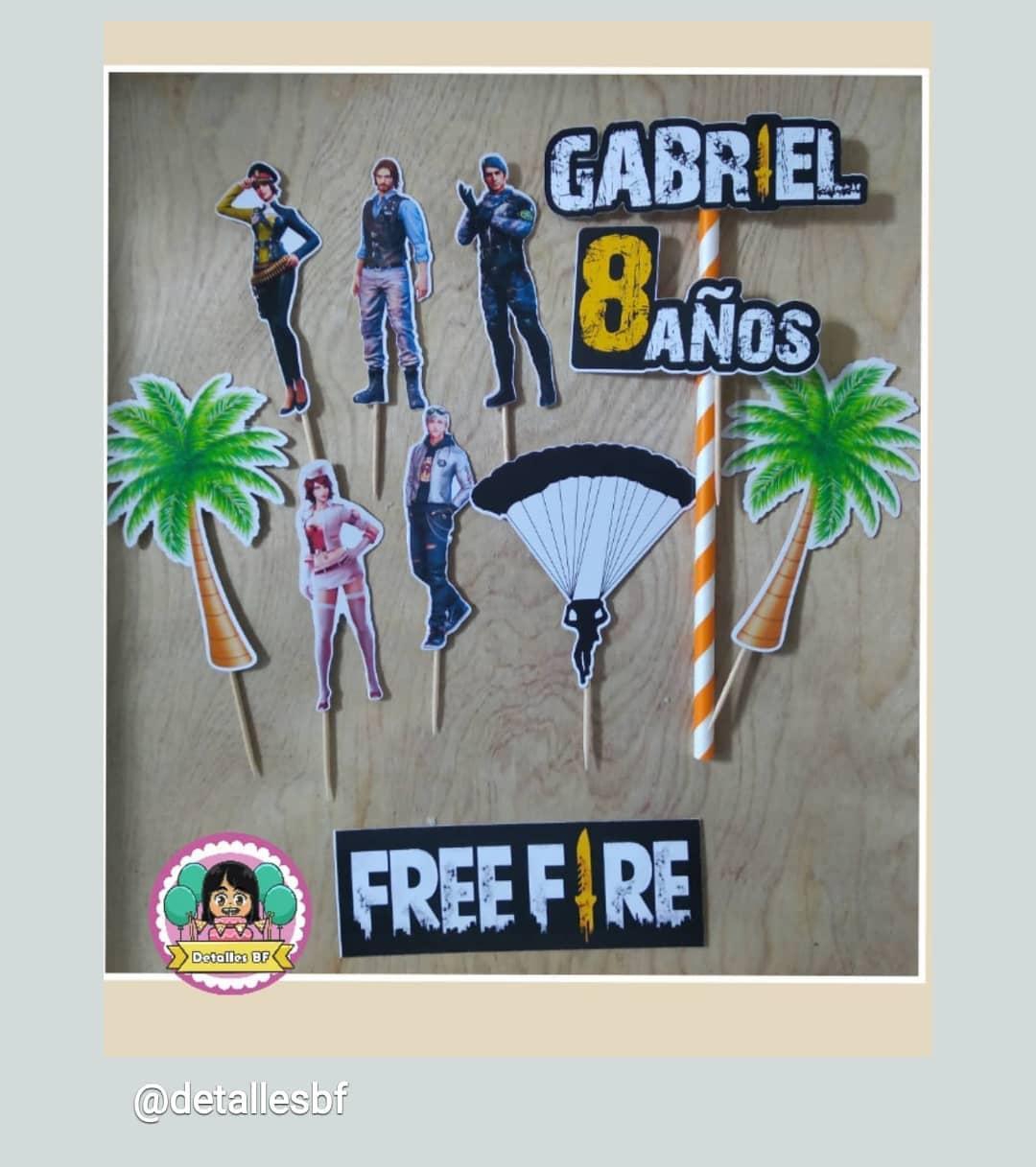 Topper Free Fire Gabriel 8 - Mis Toppers Tus Toppers