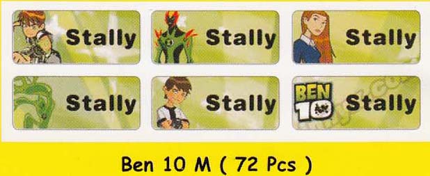 Stiker Label Nama Anak - AW Sweet Label: Label Nama Anak bergambar Ben 10