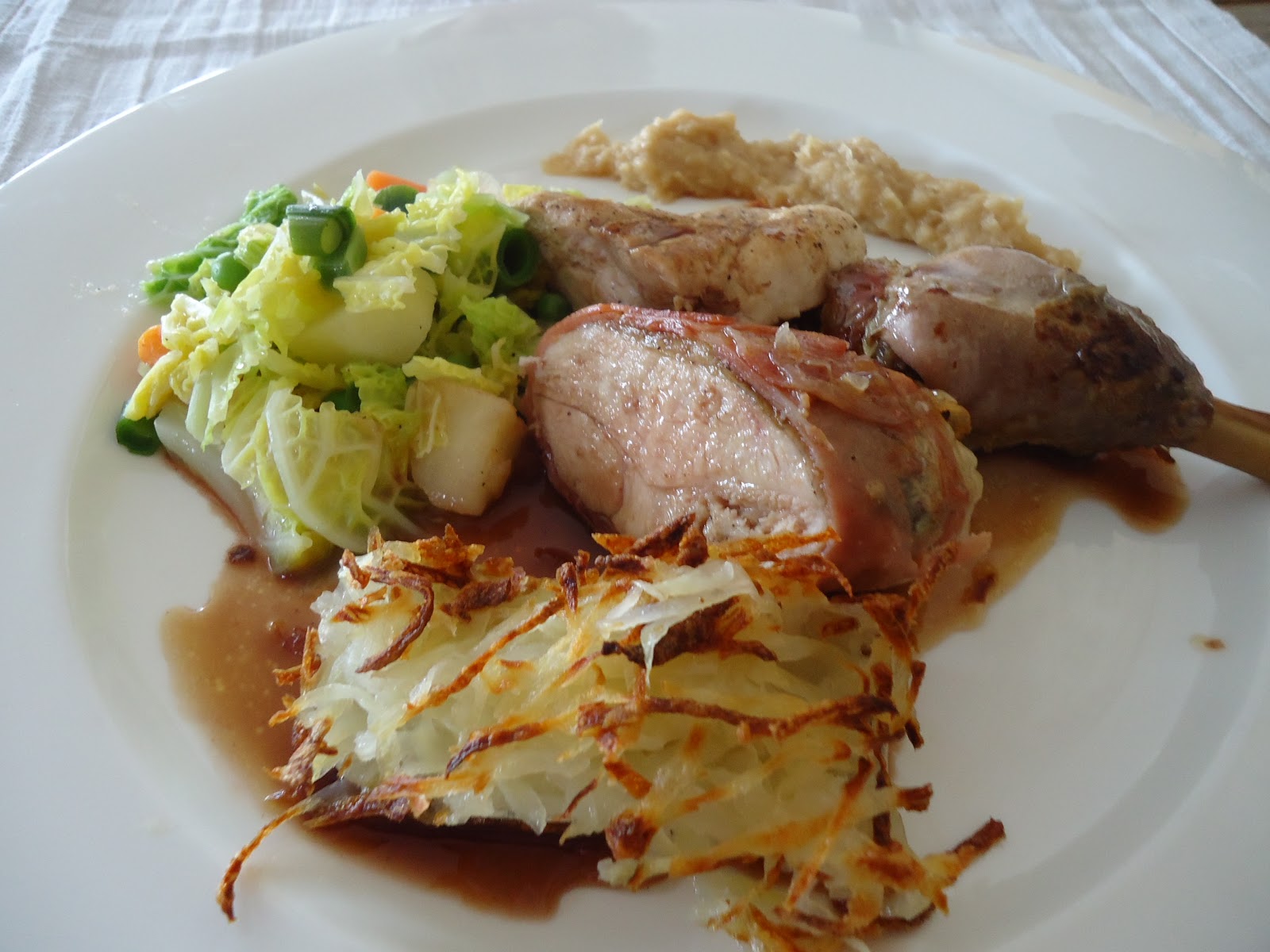 simple food, looking good: Slow cooked guinea fowl