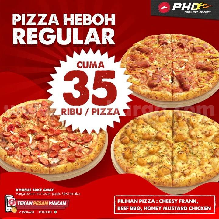 Promo PHD - Pizza HEBOH Reguler cuma Rp 35 RIBU / Pizza - scanharga