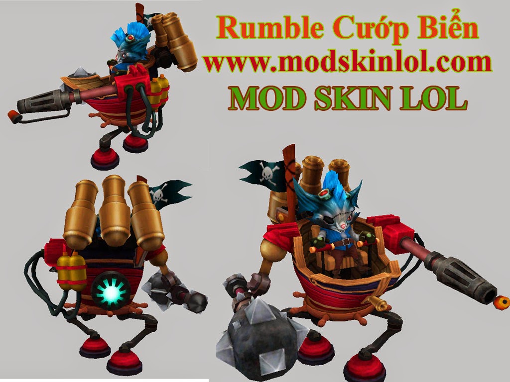 [Mod Skin] Rumble Cướp Biển | Mod Skin Liên minh | Mod Khung LoL | Mod ...