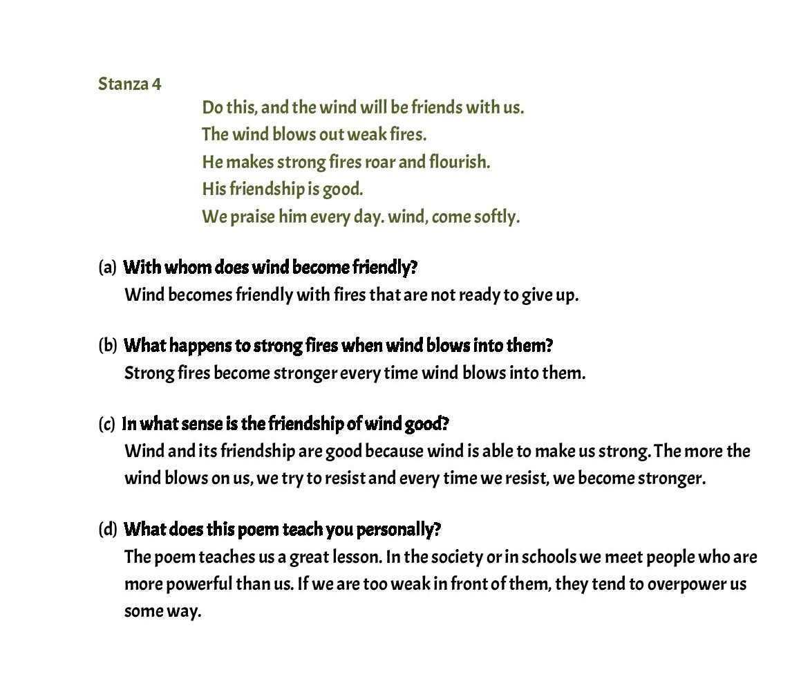 apsg: Class 9: " Wind"- Reference to Context (RTC) & Question - Answer