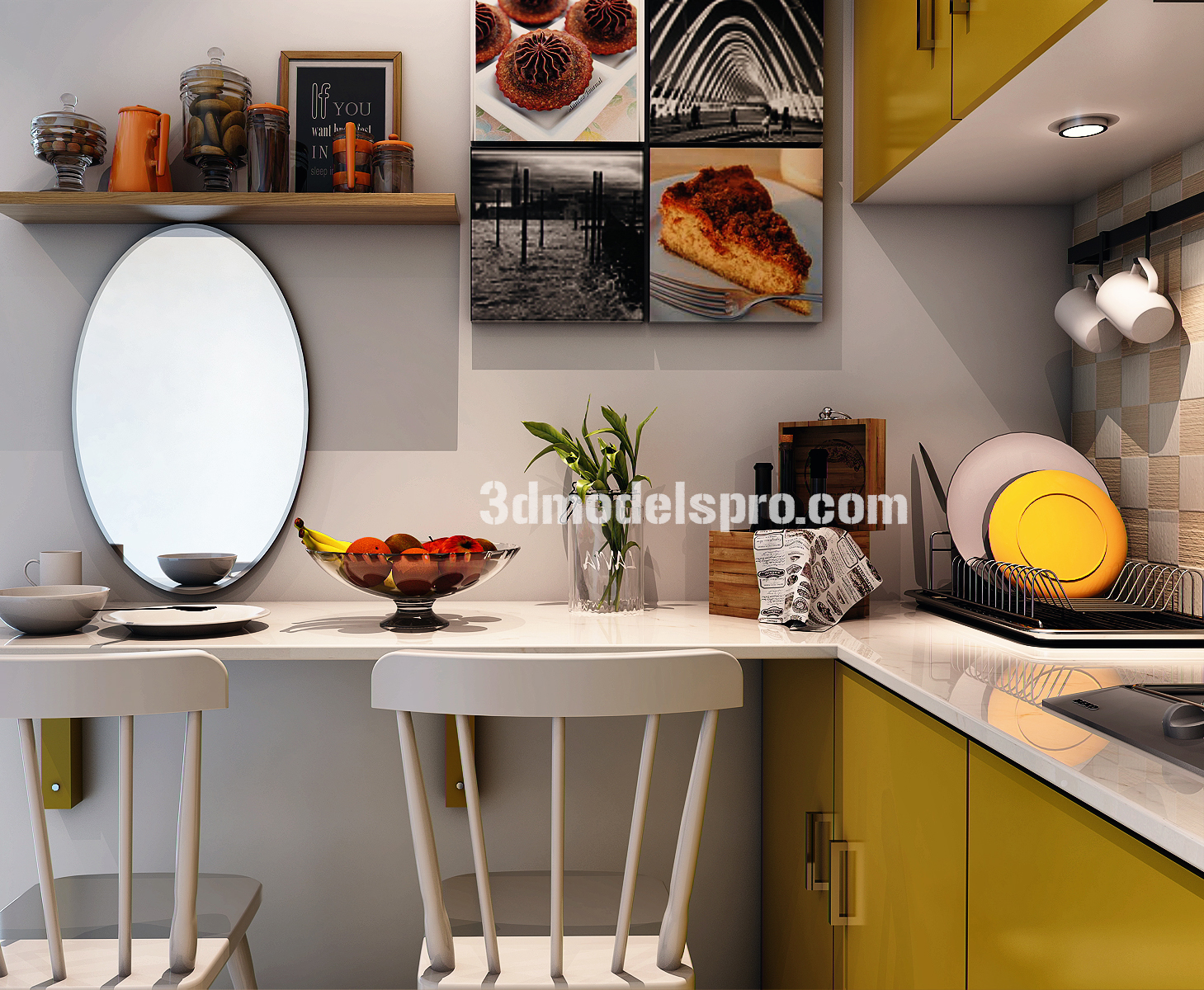 Sketchup scene: Very small kitchen