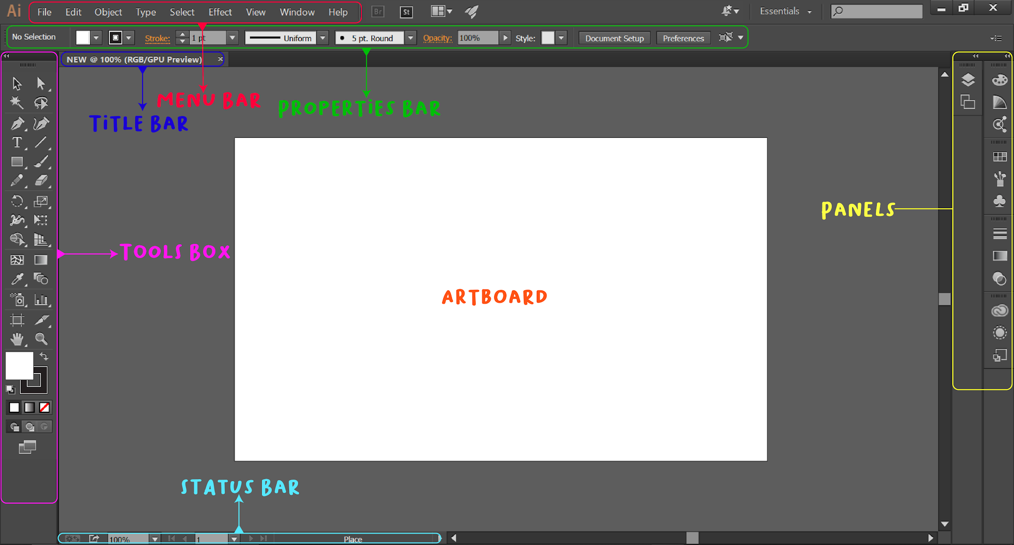 Mengenal Bagian-Bagian di Adobe Illustrator