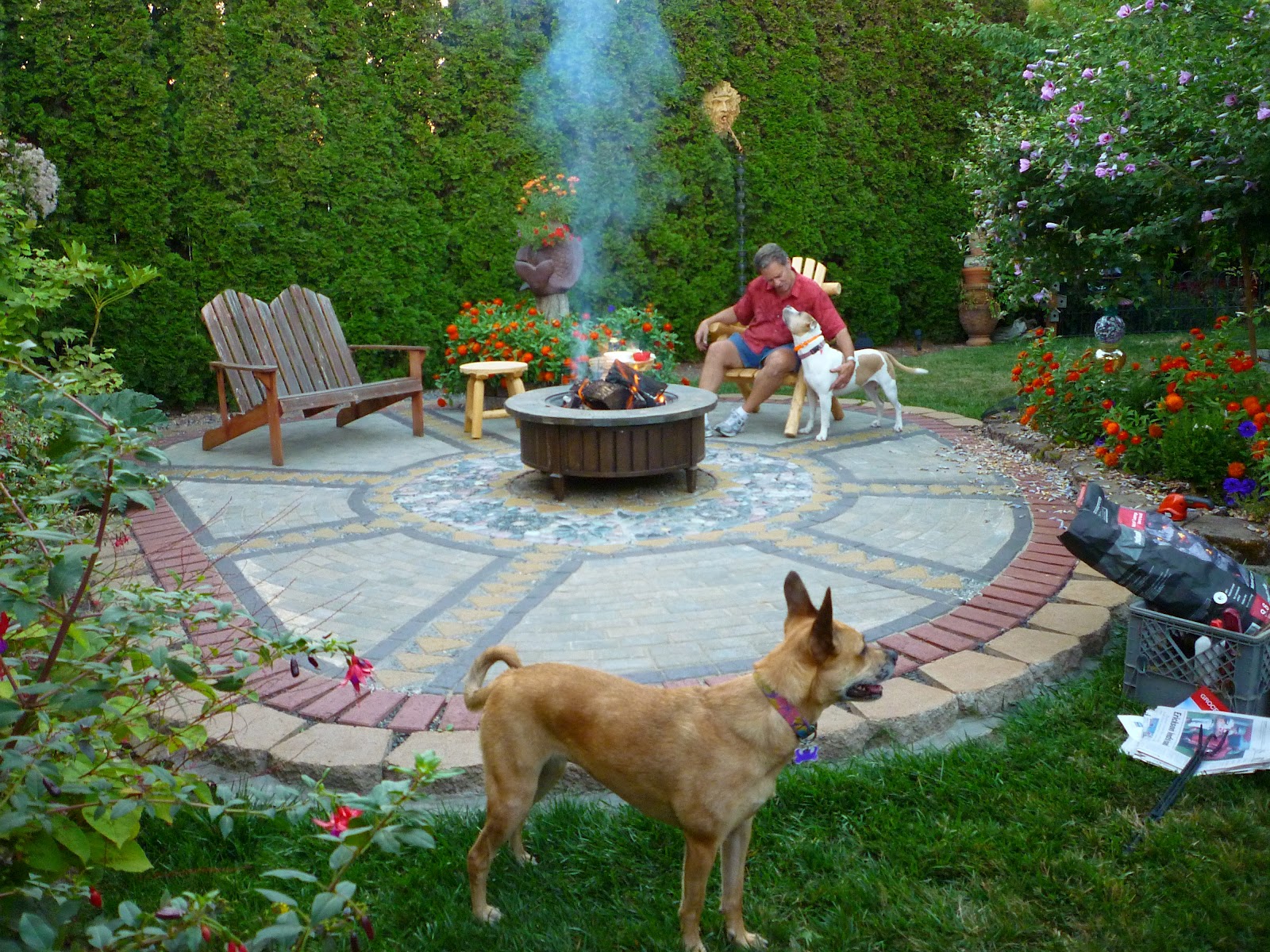 Wow, thats a busy Garden!: Creating A Paver and Pebble Mosaic Patio