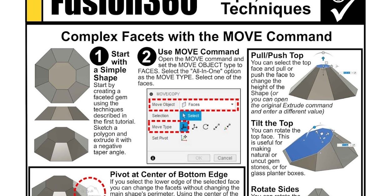 Tango of the Geeks: Complex Facets with Move Command in Fusion 360