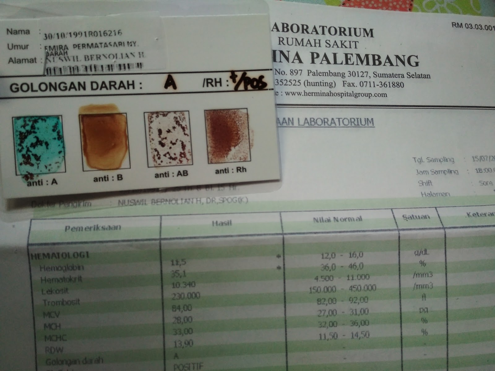 Story of My Journey: Hasil Test Prenatal Lab, TORCH, dan Ferritin