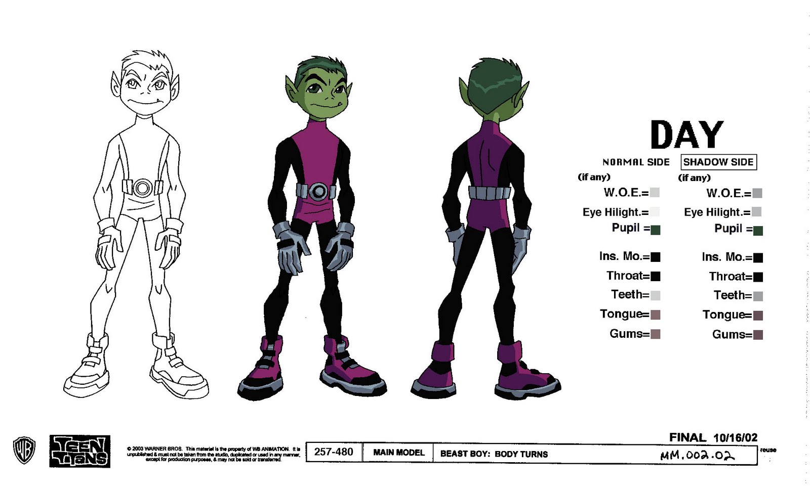 Cartoon Concept Design: Teen Titans Model Sheets