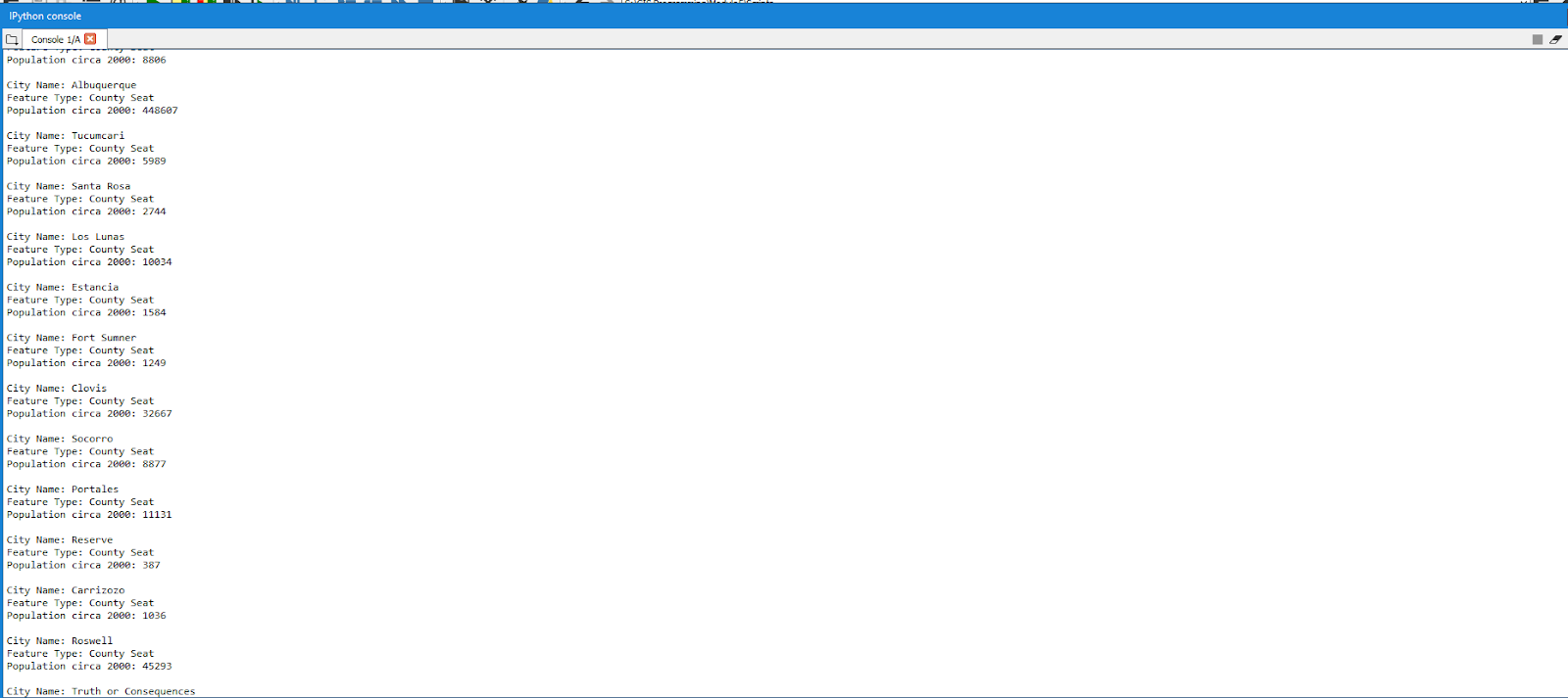 Sarah Buchanan: Student GIS Portfolio: Exploring & Manipulating Data