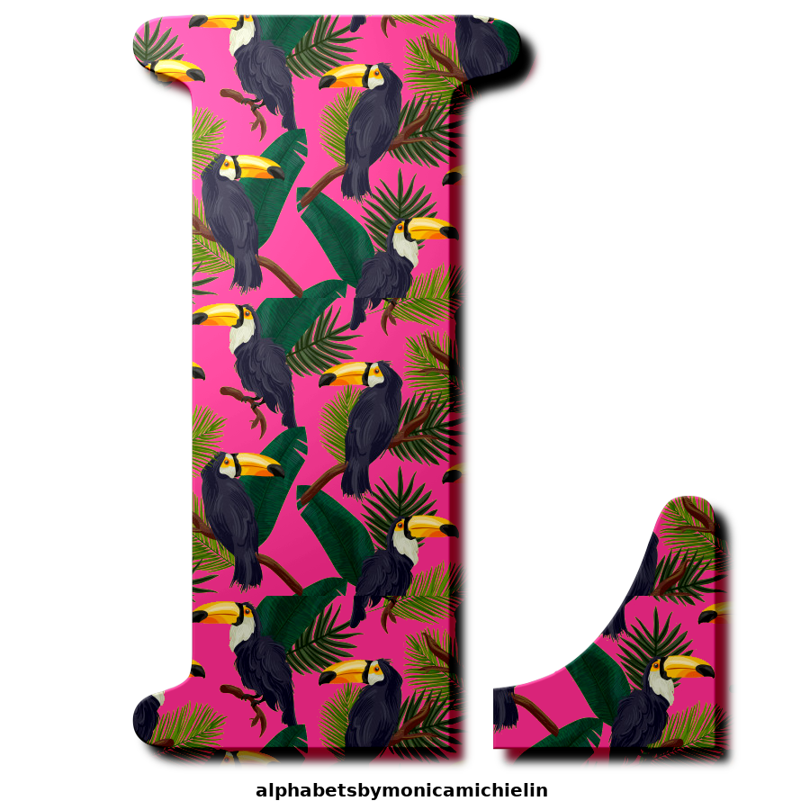 M. Michielin Alphabets: TOUCAN ALPHABET PINK BACKGROUND, NUMBERS, ICONS ...