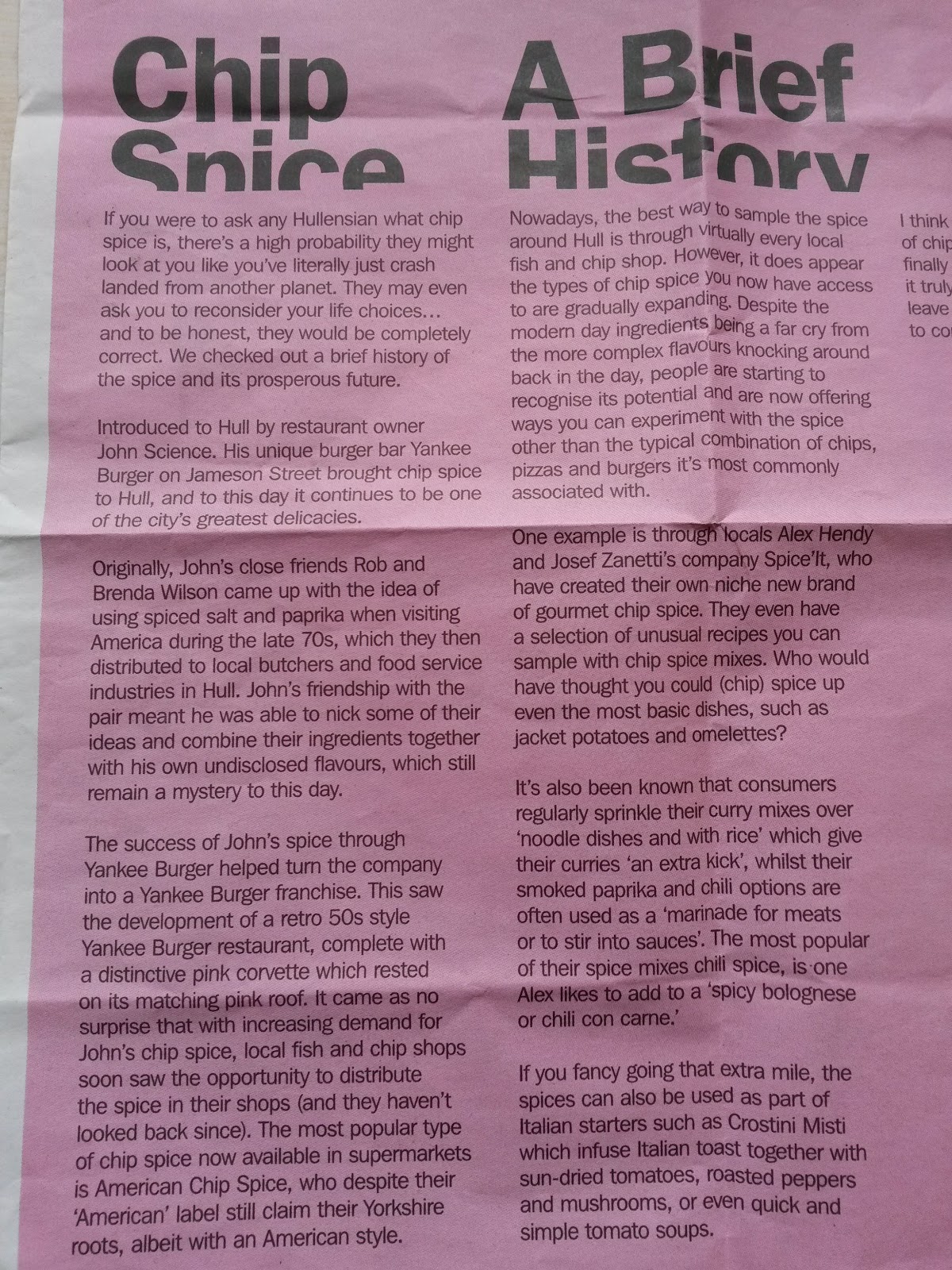 Great Cafes: City of Chip Spice