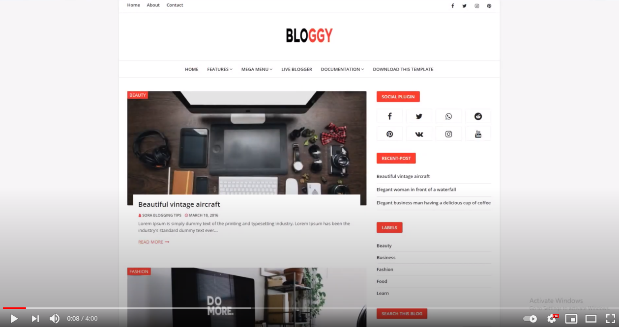 How To Setup Bloggy Blogger Template - Sora Blogging Tips